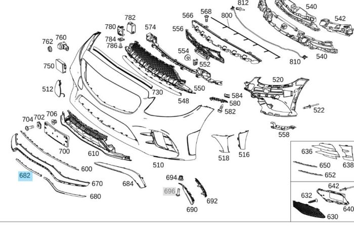 Original Mercedes-Benz Zierleiste Zierblende an Frontspoiler mitte C63 ...