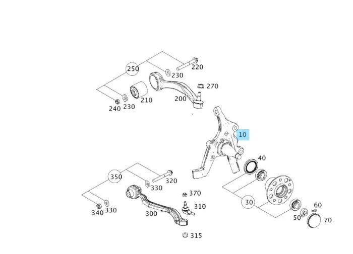 Original Mercedes-Benz Achsschenkel rechts vorne E-Klasse 212 ...
