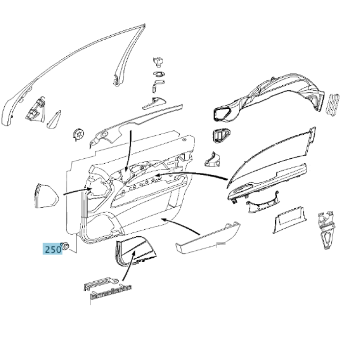 A0009910198 Original Mercedes-Benz Klammer Türverkleidung vorne ...